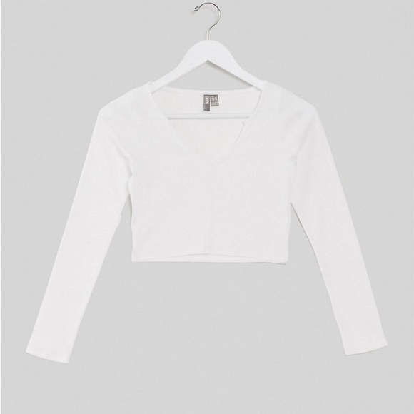 ASOS Petite | Tops | Asos Petite Notch Front Rubbed Long Sleeve Top ...